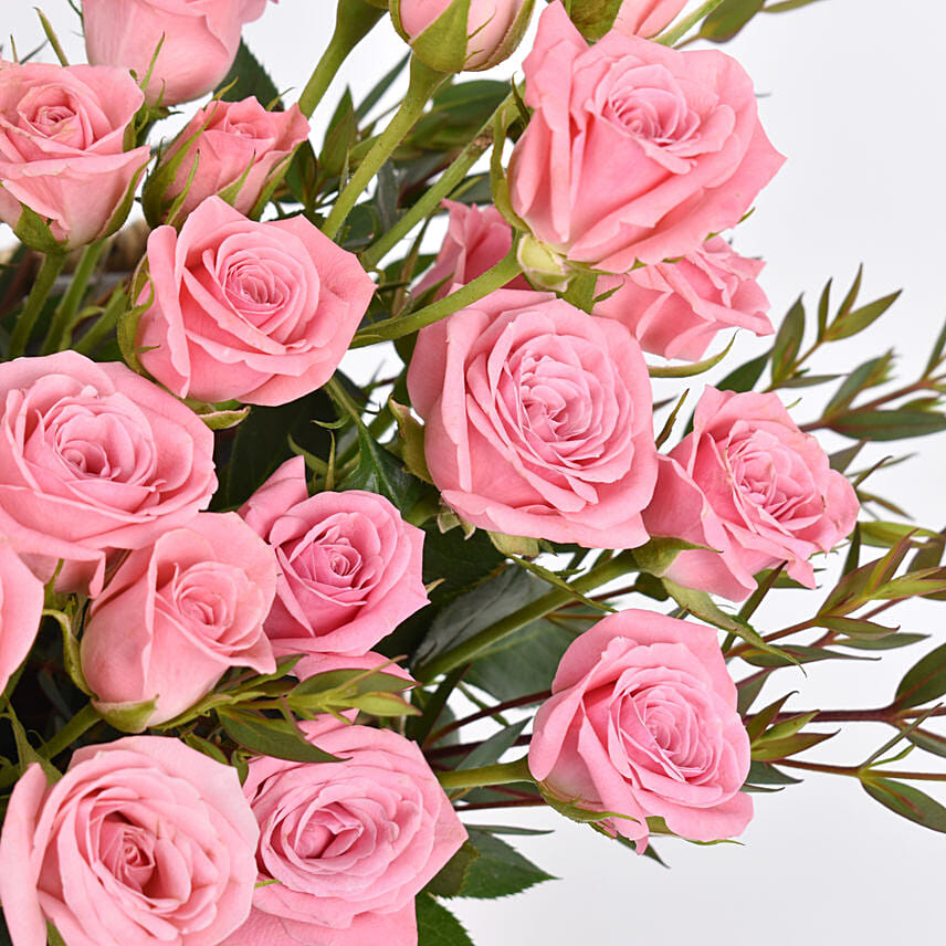 Order Pink Spray Roses in Small Basket Online | Same-Day Delivery UAE ...