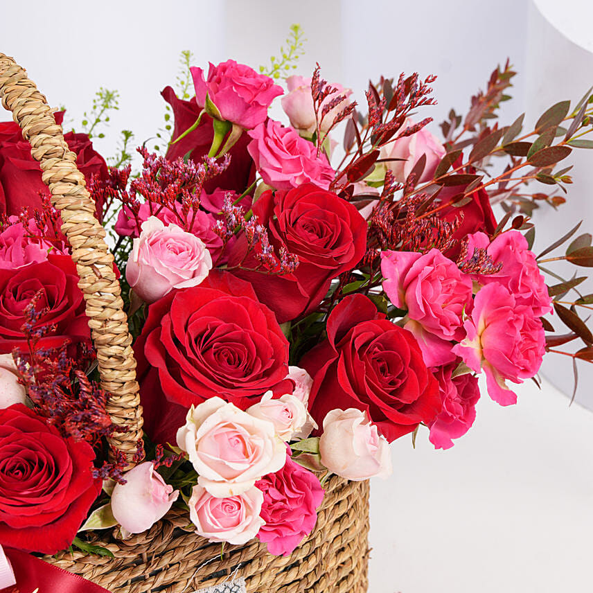 Order Gorgeous Roses Basket Online | Same-Day Delivery UAE - Fnp.ae