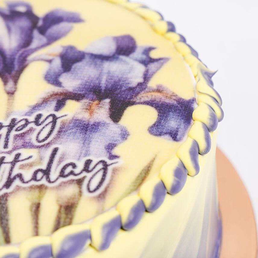Online IRIS Flowers Birthday Chocolate Cake Gift Delivery in UAE - FNP