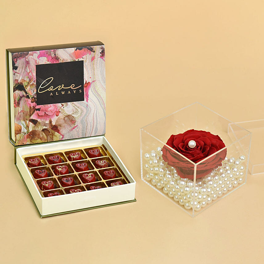 Order Love Always Premium Chocolates With Forever Rose Online | Same ...