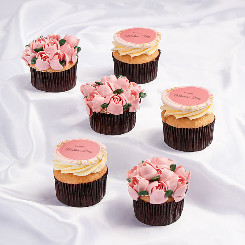 Order Pink Tulips Cup Cake For Mom Online | Same-Day Delivery UAE - Fnp.ae