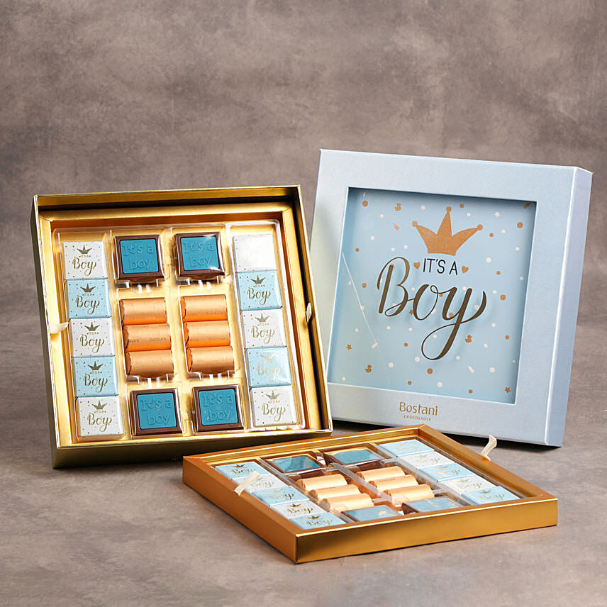Order Bostani Its a Boy Chocolate Large with Flowers Online | Same-Day ...