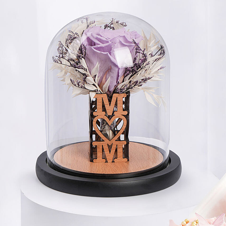 Order Mom Purple Preserved Rose And Cakes Box Online | Same-Day ...