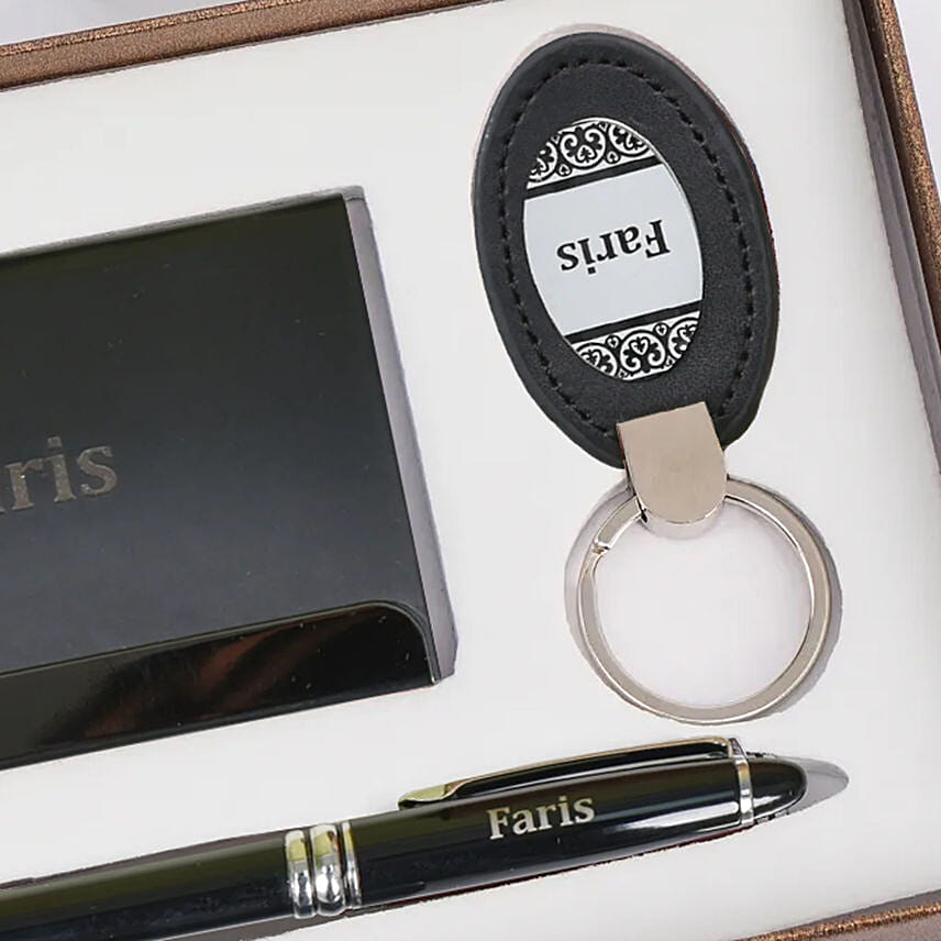 Online Personalised Card Holder Pen & Key Chain Gift Box Gift Delivery ...