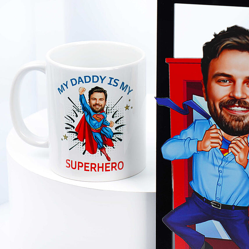 Order Dad Caricature Frame With Mug Online | Same-Day Delivery UAE - Fnp.ae