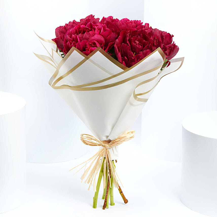 Order Red Peonies Bouquet Online | Same-Day Delivery UAE - Fnp.ae