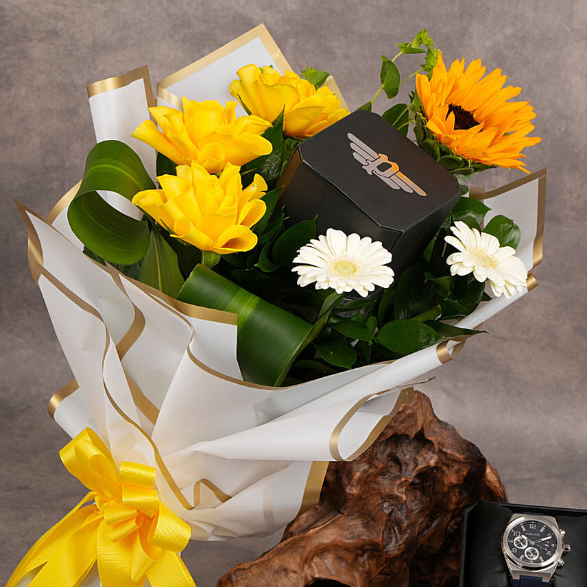 Order Salkanty Watch For Men By Police With Flower Bouquet Online ...
