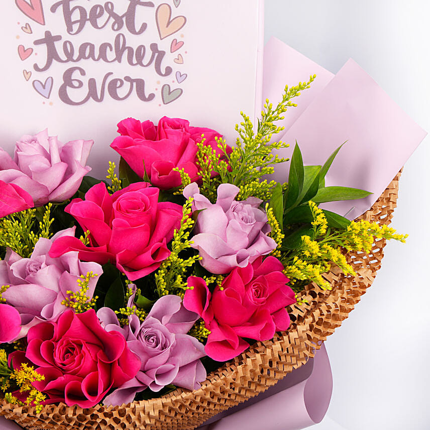 Order Best Teacher Ever Flowers Bouquet Online | Same-Day Delivery UAE ...