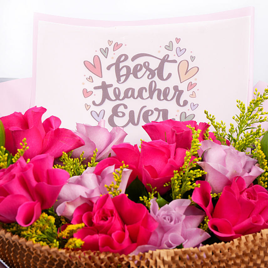 Order Best Teacher Ever Flowers Bouquet Online | Same-Day Delivery UAE ...