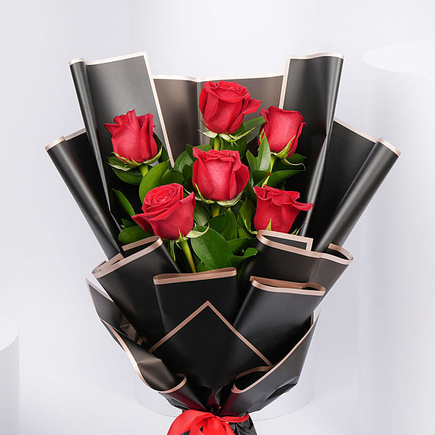 Order Bunch of Beautiful 6 Red Rose Online | Same-Day Delivery UAE - Fnp.ae