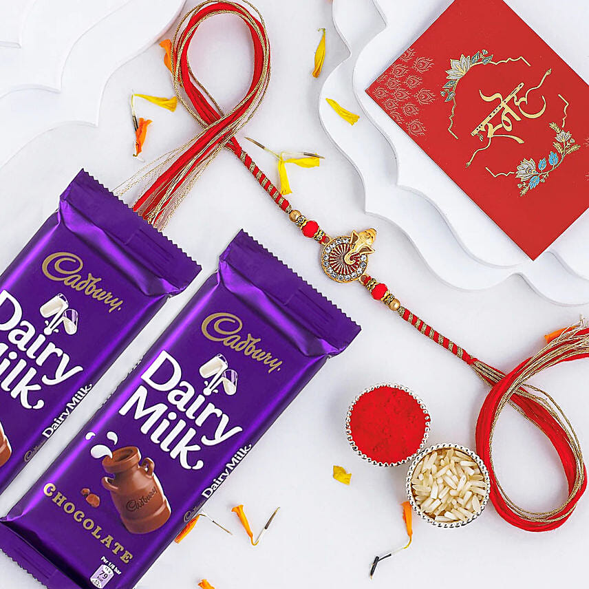 Order Ethereal Ganesha Harmony Rakhi N Choco Delight Online | Same-Day ...