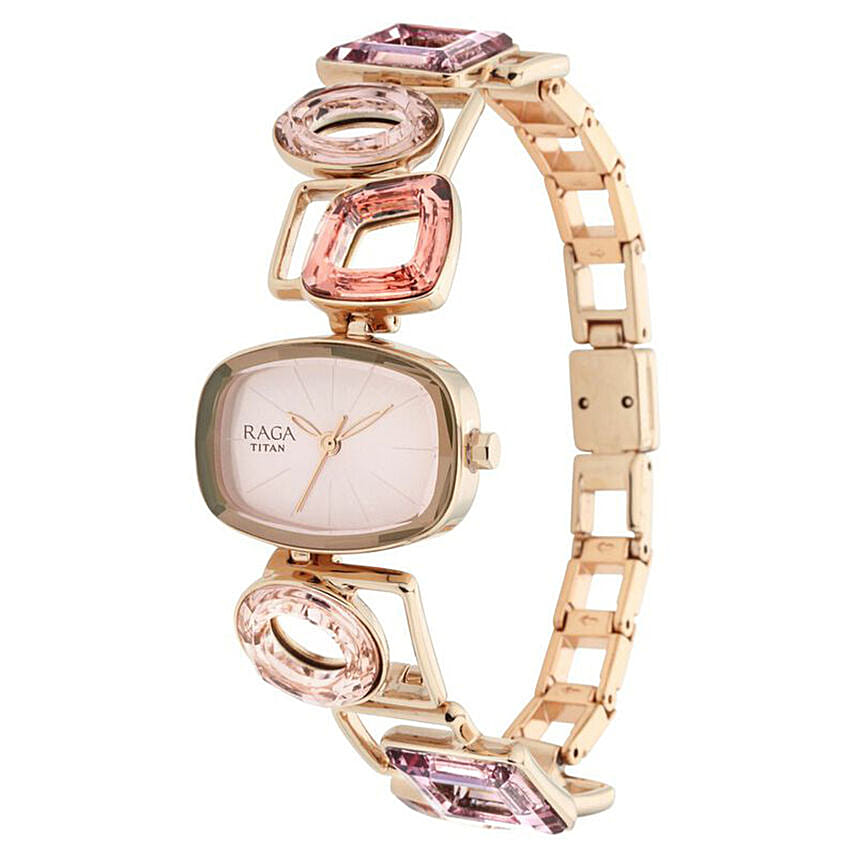 Order Titan Raga Watch For Her: Pink Dial, Floral Arrangement Online ...