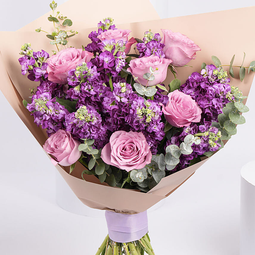 Order Purple Flowers Bouquet Online | Same-Day Delivery UAE - Fnp.ae