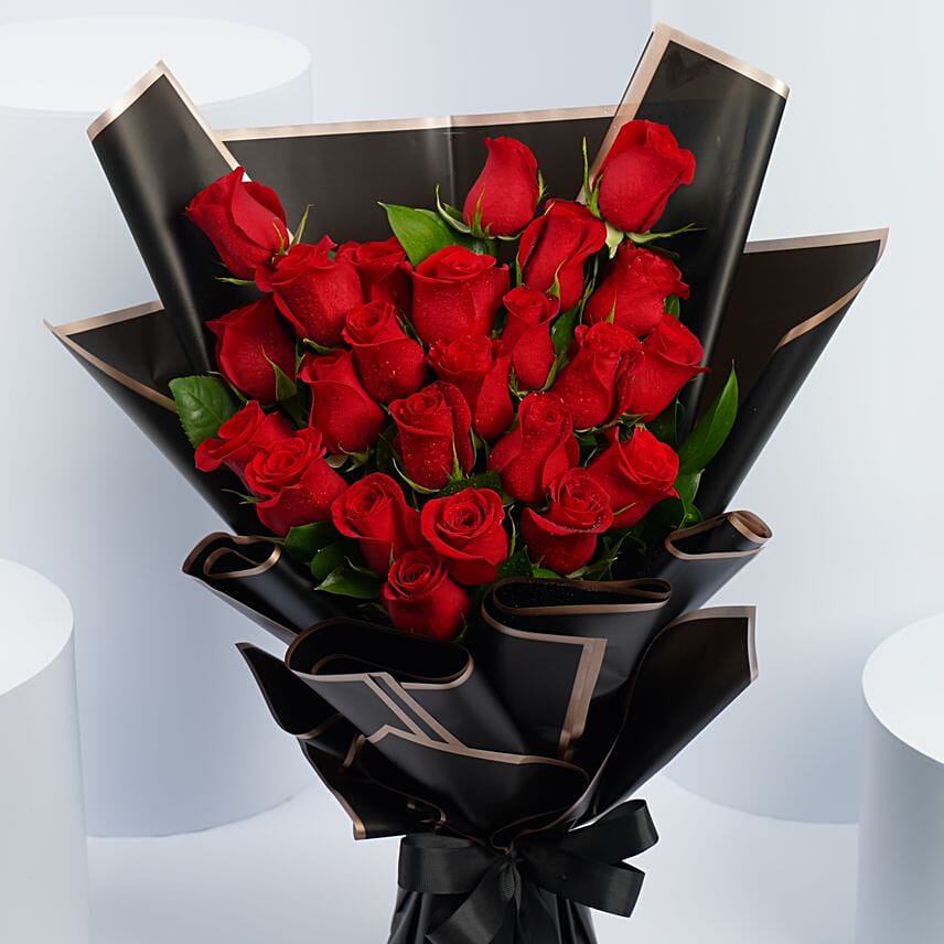 Order 24 Red Roses Bouquet Online | Same-Day Delivery UAE - Fnp.ae