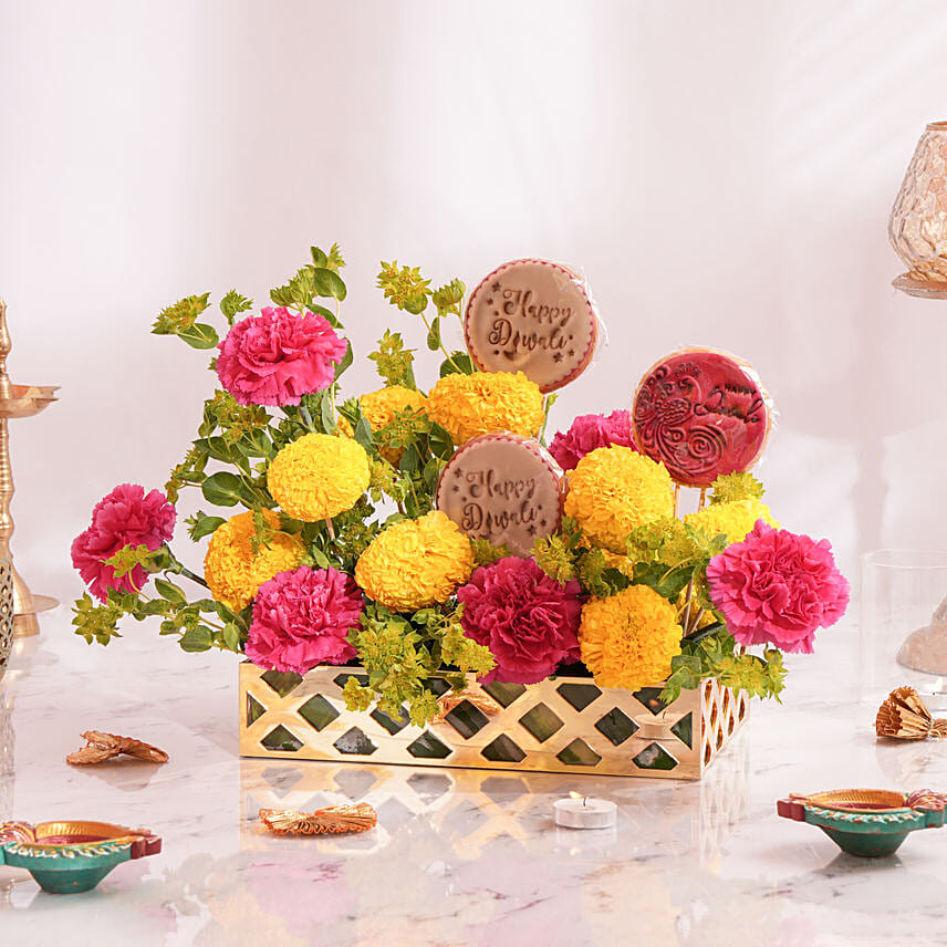 Order Diwali Wishes Marigold And Cookies Online | Same-Day Delivery UAE ...