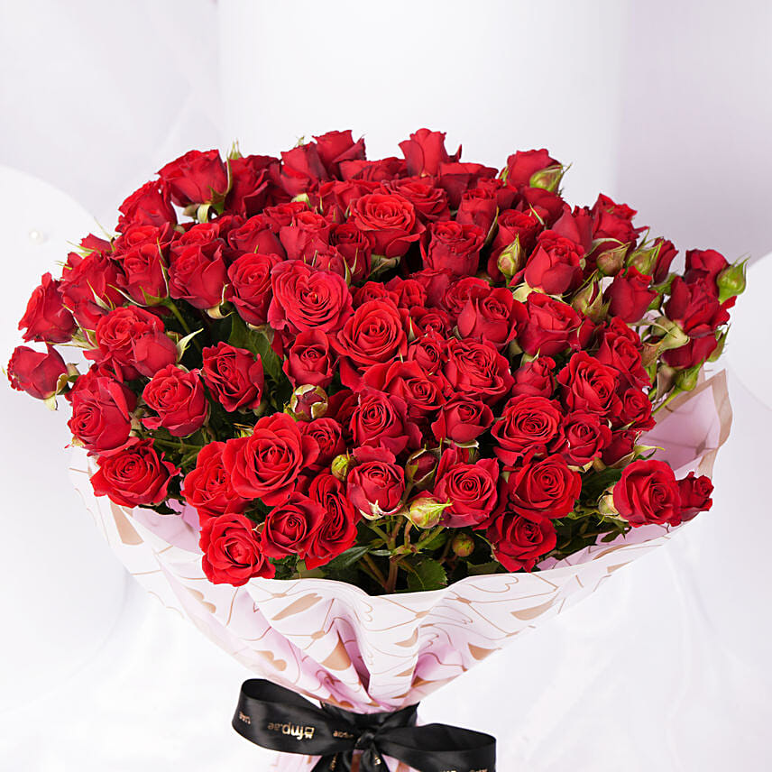Order Love In Red Spray Roses Bouquet Online | Same-Day Delivery UAE ...