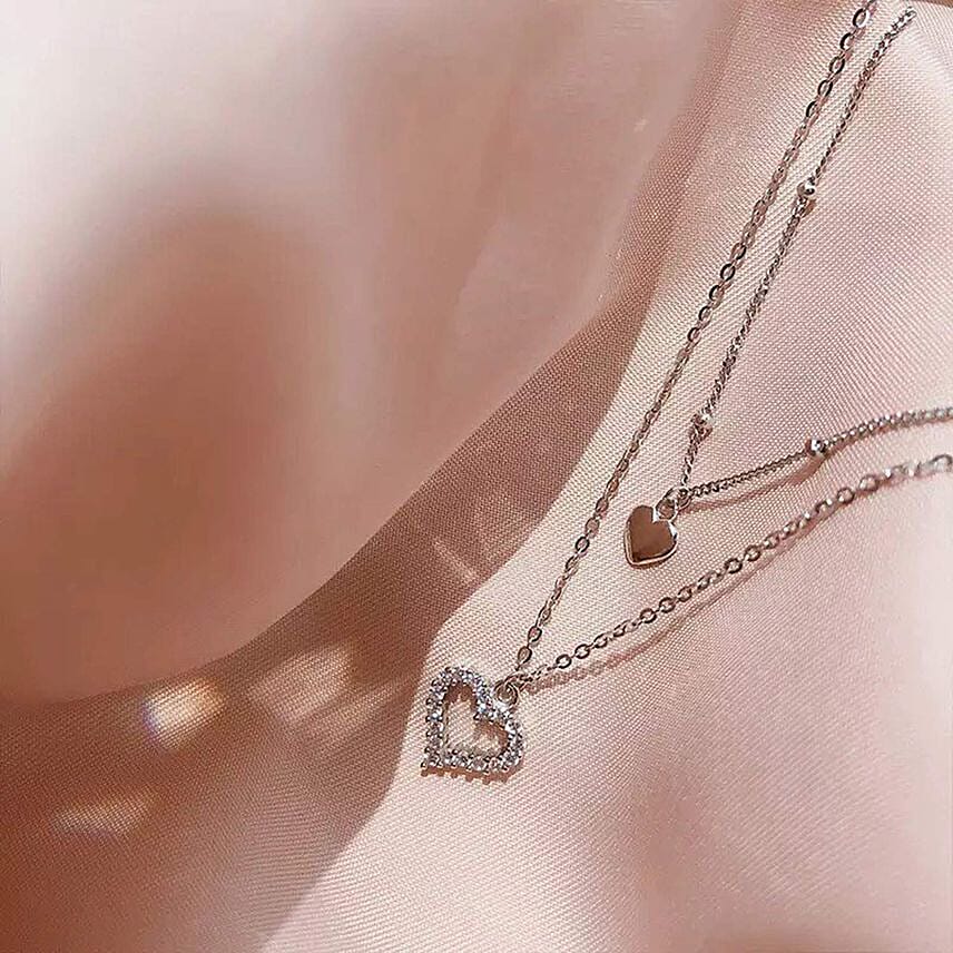 Order Double Layer Heart Necklace Online | Same-Day Delivery UAE - Fnp.ae