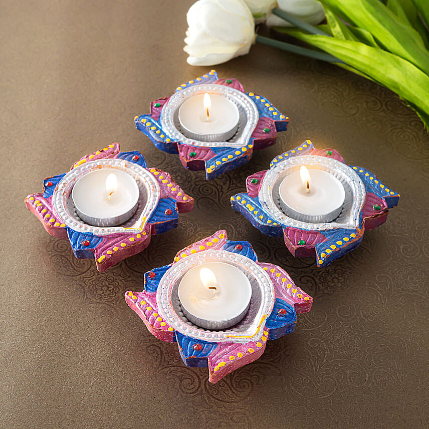Order Set of 4 Diyas Online | Same-Day Delivery UAE - Fnp.ae