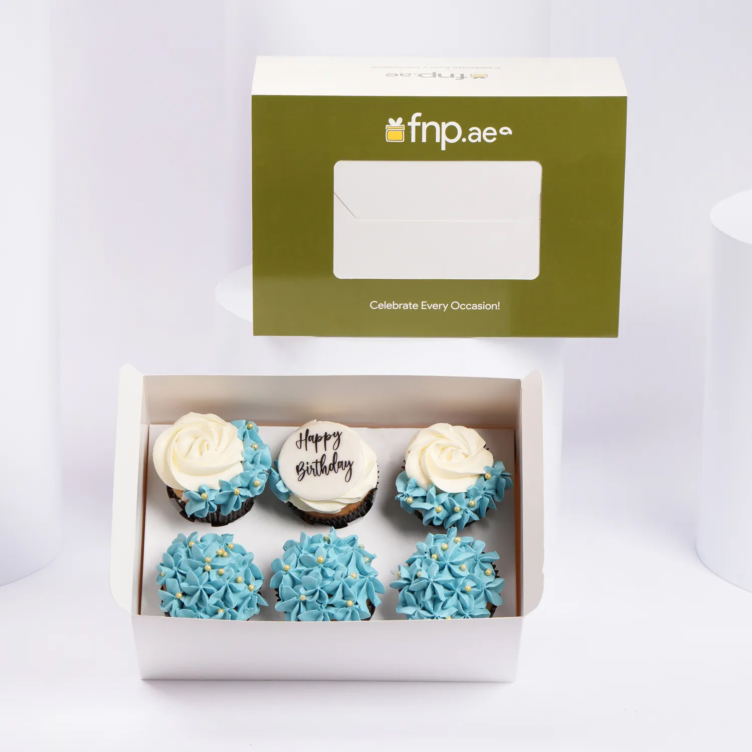 Online Blossoms of Celebration Vanilla Cupcake Gift Delivery in Oman ...