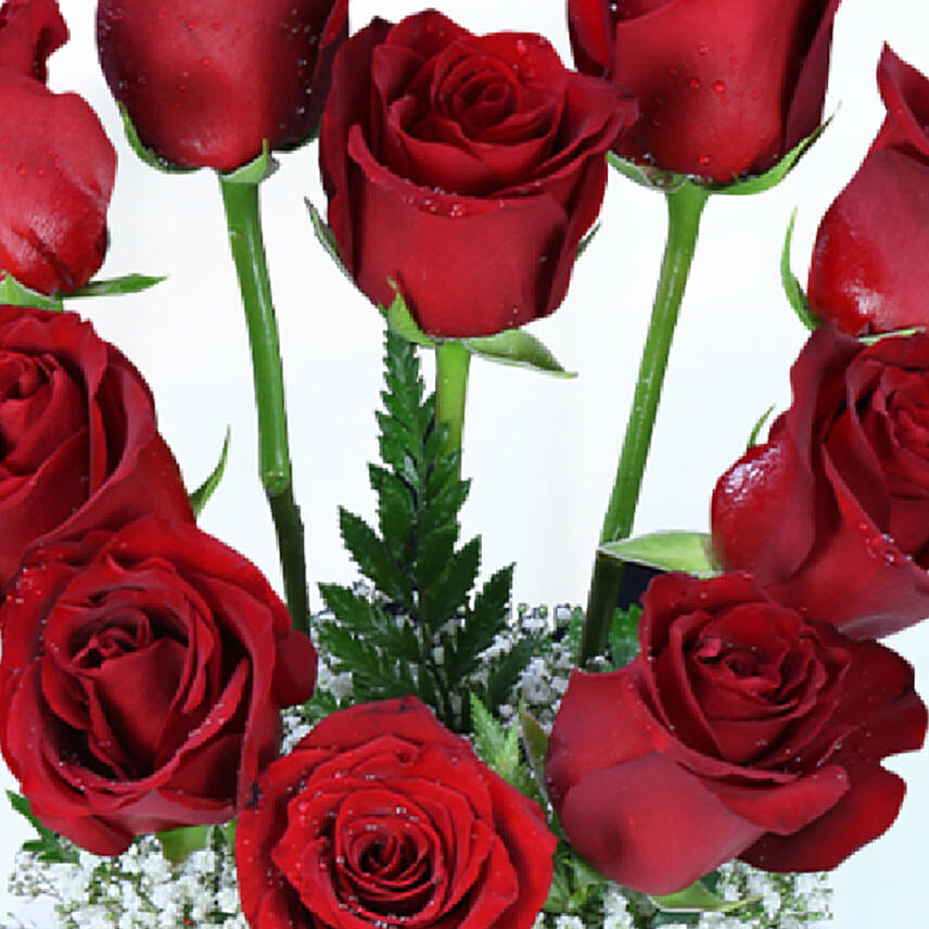 Online 20 Stems Red Roses Vase Gift Delivery in Qatar - Fnp.ae