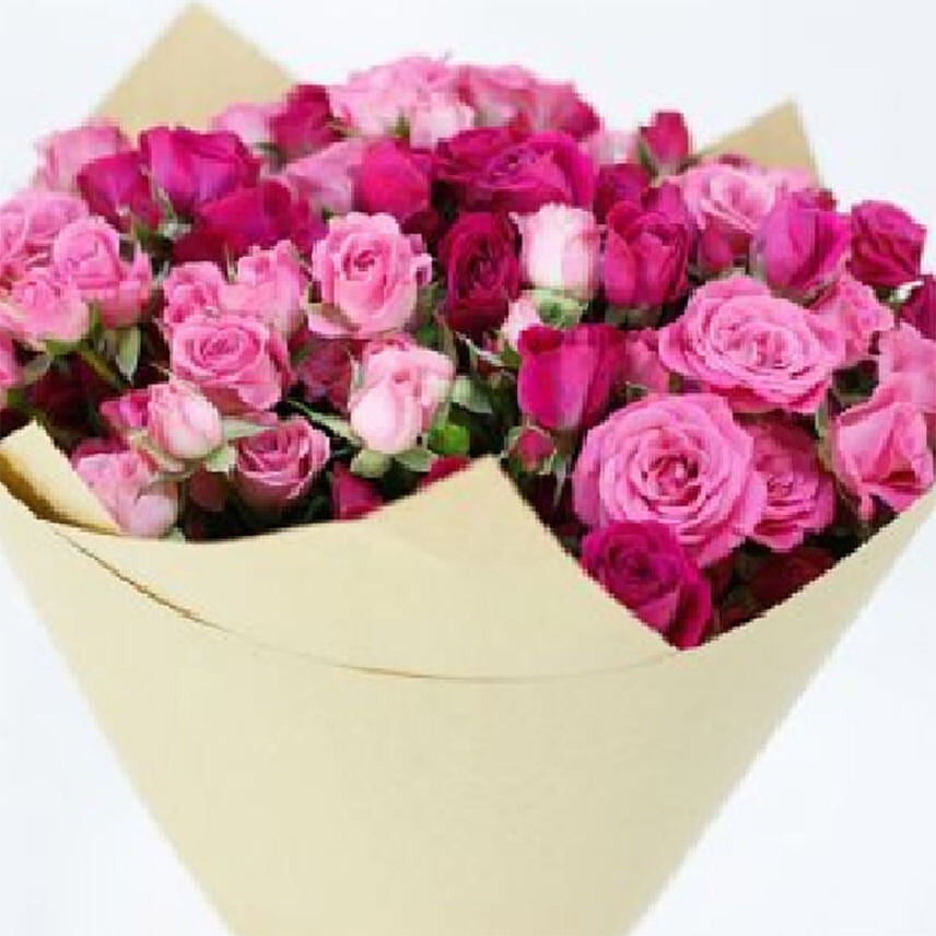 Online 30 Stems Of Pink Spray Roses Bouquet Gift Delivery in Qatar - Fnp.ae
