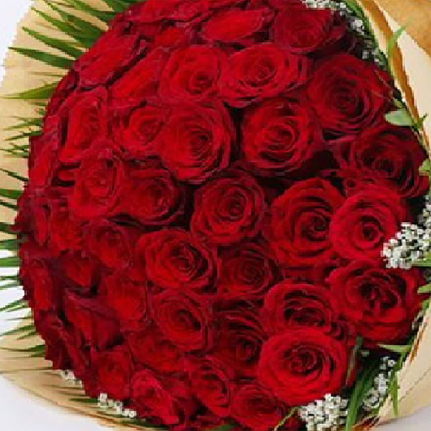 Online 100 Red Roses Bunch Gift Delivery in Qatar - FNP