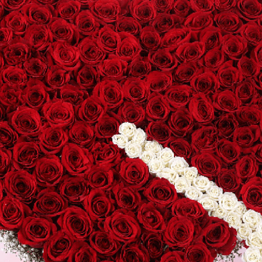 Online Cupid Heart Arrow Roses Arrangement- Premium Gift Delivery in ...
