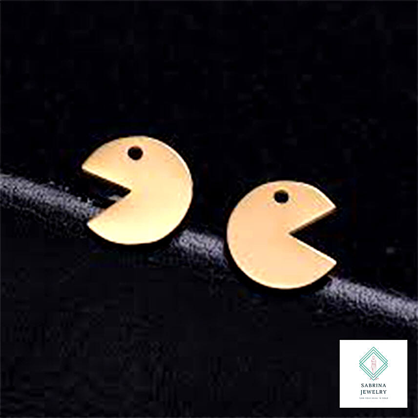 Online Pac Man Gold Earring Gift Delivery in Qatar - Fnp.ae