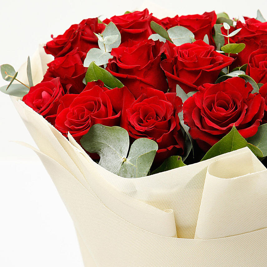 أون لاين 20 Red Roses Timeless Bouquet توصيل هدايا في Qatar - FNP