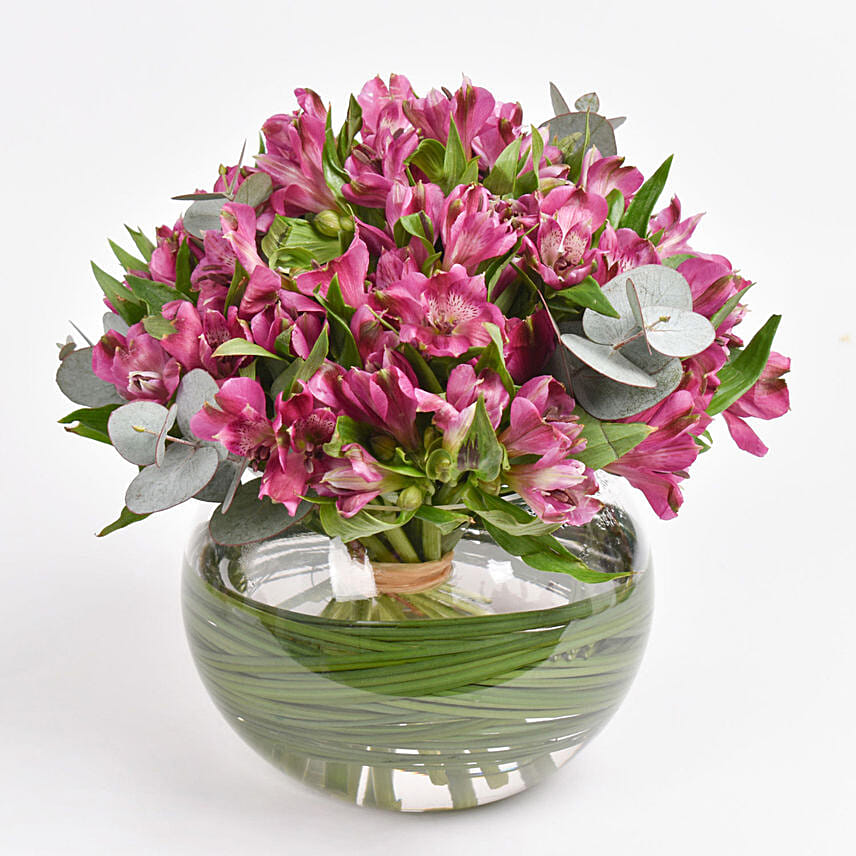 Online Purple Peruvian Lily Arrangement Gift Delivery in Qatar - FNP