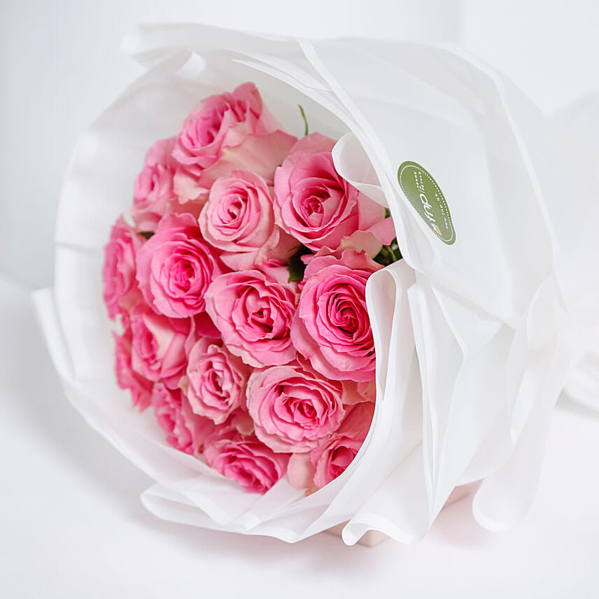 Online Pink Roses Bouquet for Mom Gift Delivery in Qatar - FNP