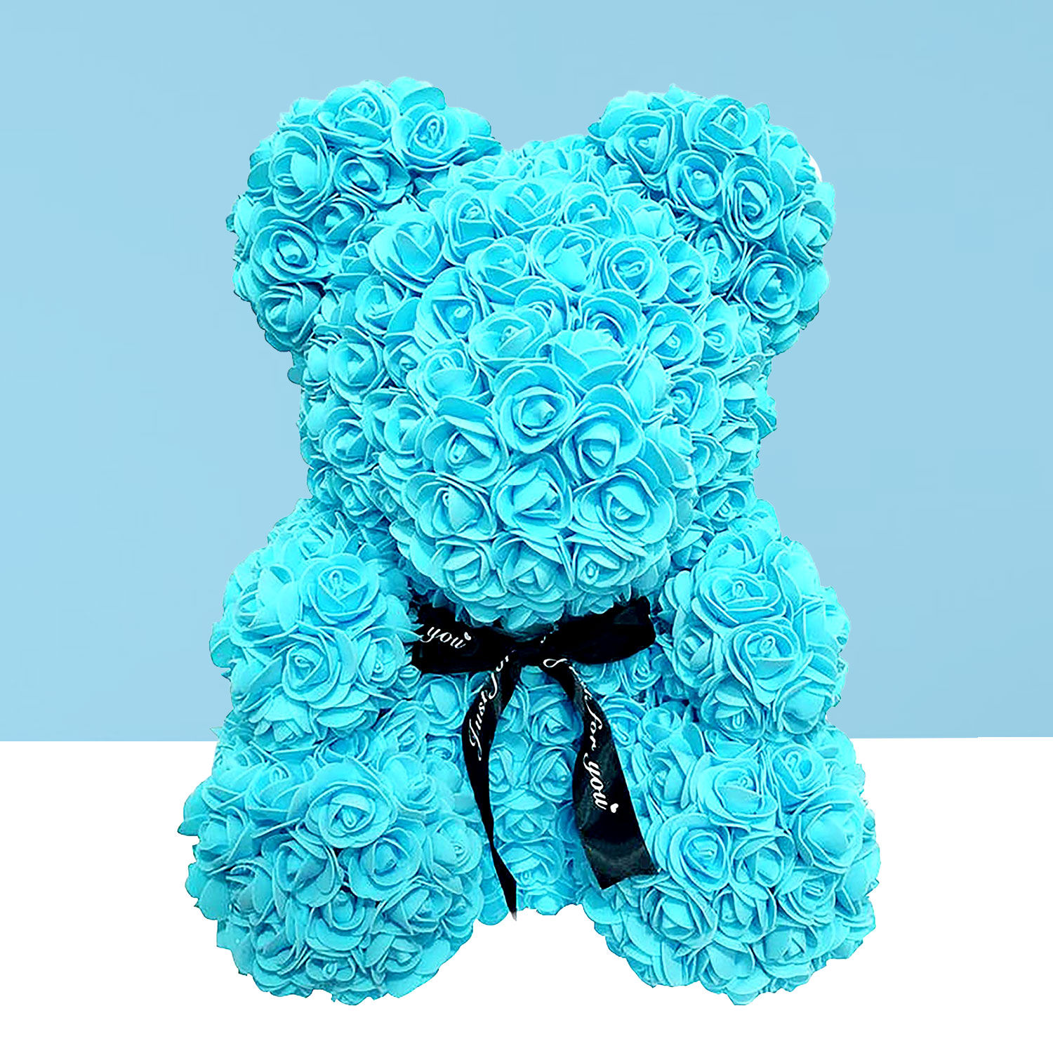 Online Artificial Blue Roses Teddy Gift Delivery in Qatar - FNP