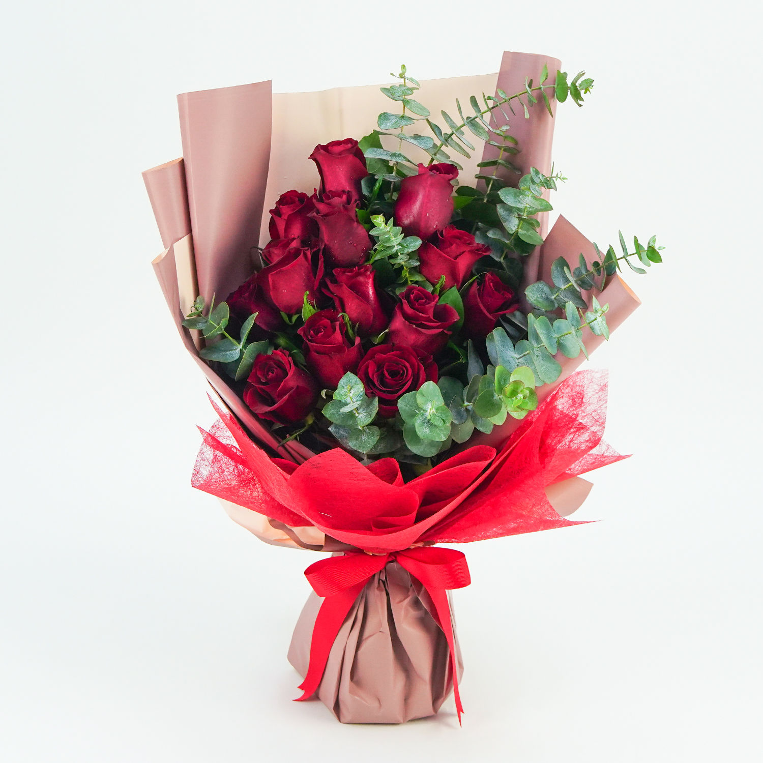 Online 13 Red Roses Bouquet Gift Delivery in Qatar - Fnp.ae