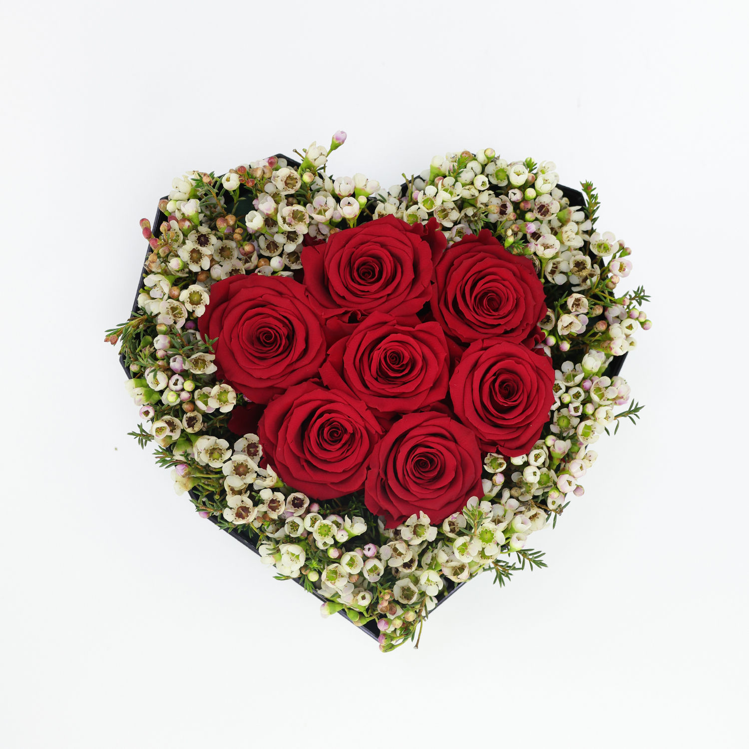 Online Forever Roses in Heart Shape Box Gift Delivery in Qatar - FNP