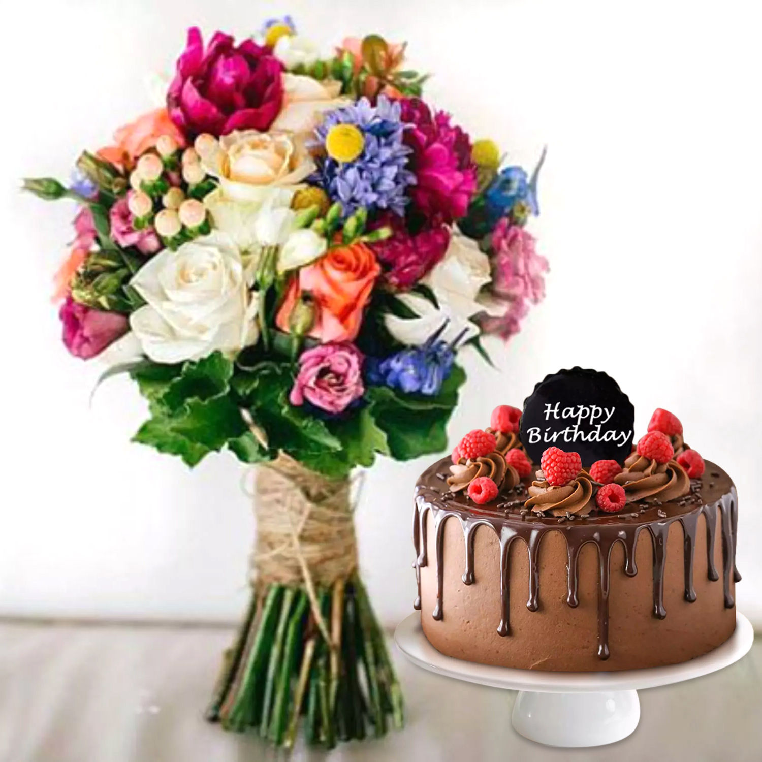 Online Lethal Combination Bouquet With Chocolate Cake Gift Delivery in ...