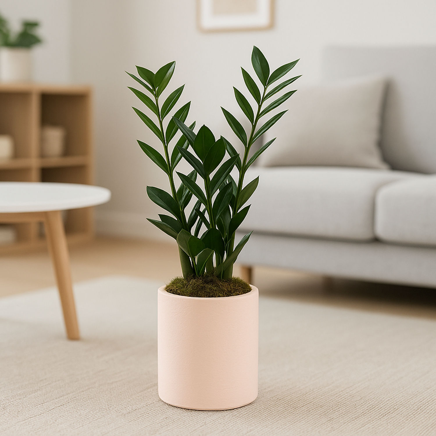 Online Classic ZZ Plant in Pastel Planter Gift Delivery in Qatar - Fnp.ae
