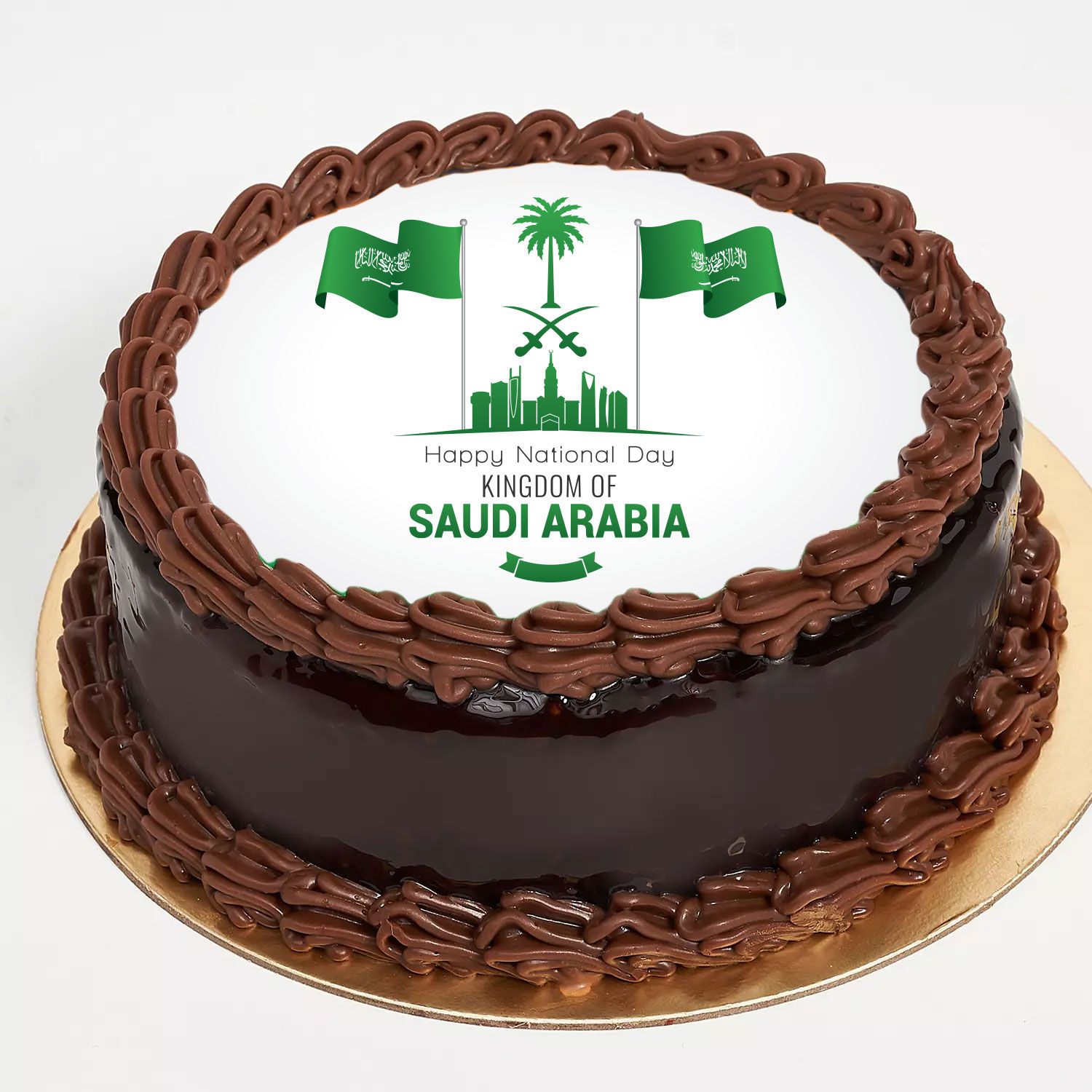 Online National Day Chocolate Truffle Cake 1 Kg Gift Delivery in Saudi ...
