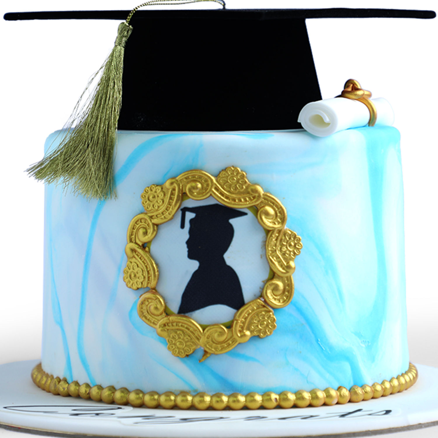 Online Graduation 2021 Blue Chocolate Cake Gift Delivery in Saudi ...
