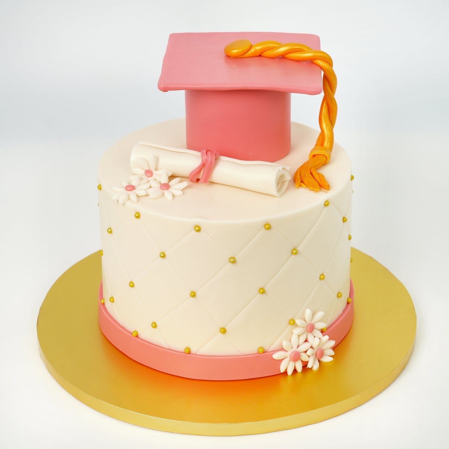 Online Pink Chocolate Graduation Cake For Girls Gift Delivery in Saudi ...