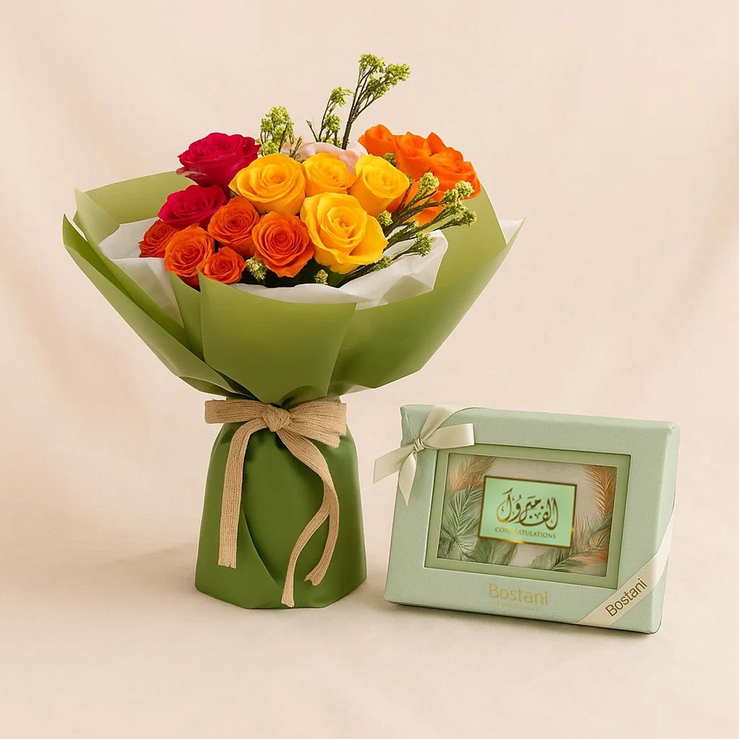 Online Bostani Congratulations Chocolate Box With Rose Bouquet Gift ...