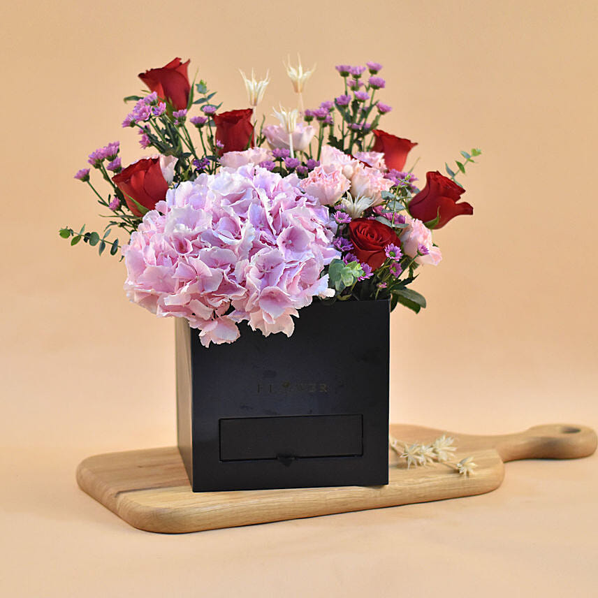 Online Mixed Flowers & Ferrero Rocher Black Box Gift Delivery in ...