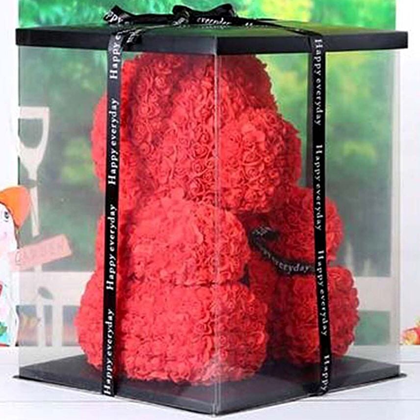 أون لاين Artificial Red Roses Teddy Bear For Valentine توصيل هدايا في ...