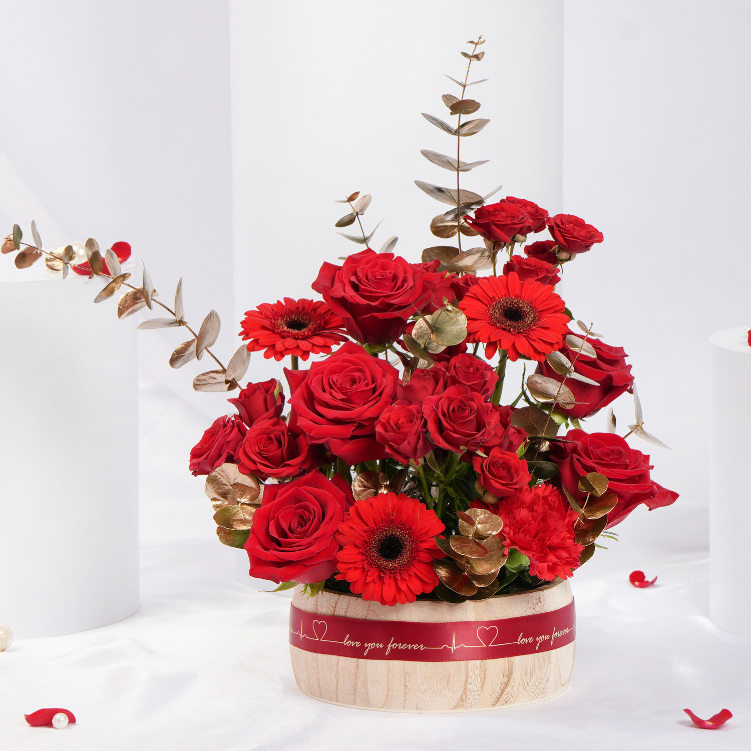 Online Valentines Ruby Red Floral Arrangement Gift Delivery in Singapore - FNP