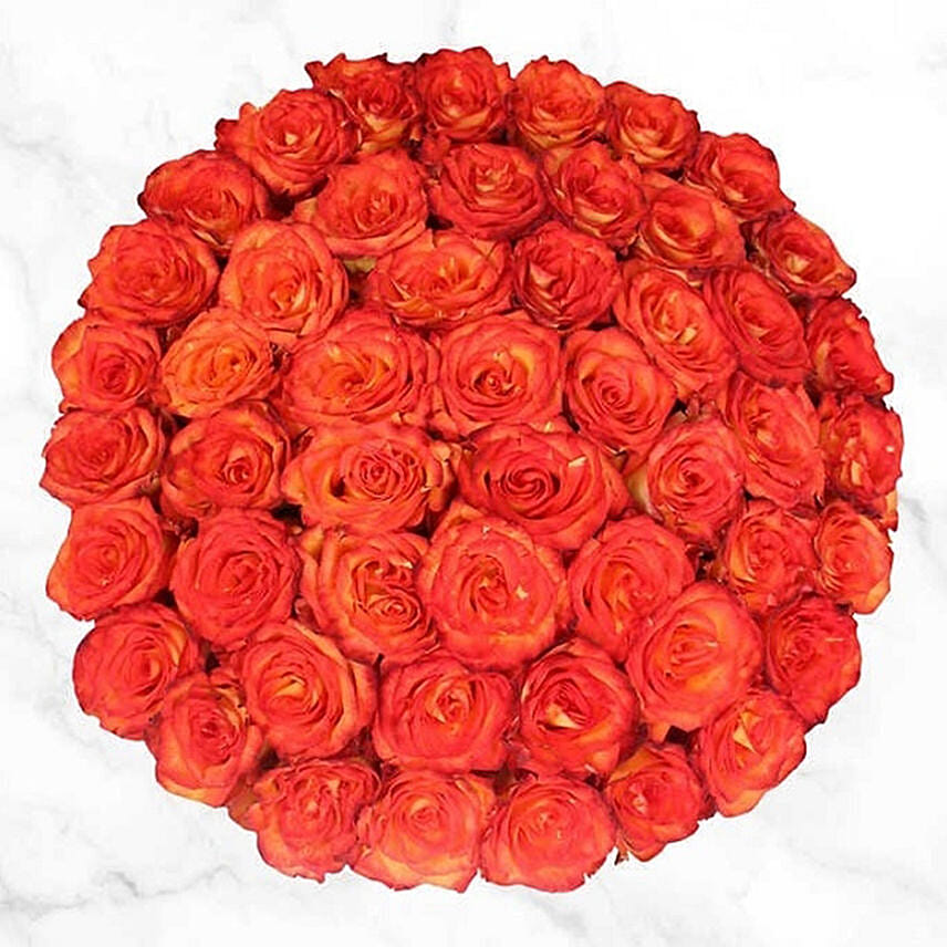 Online 50 Stems Of Bicolor Orange Rose Gift Delivery in Usa - FNP