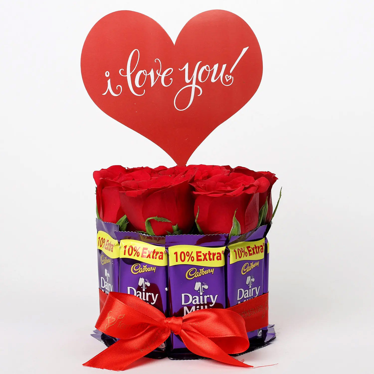 Order Red Roses Dairy Milk Arrangement Online | Same-Day Delivery UAE ...