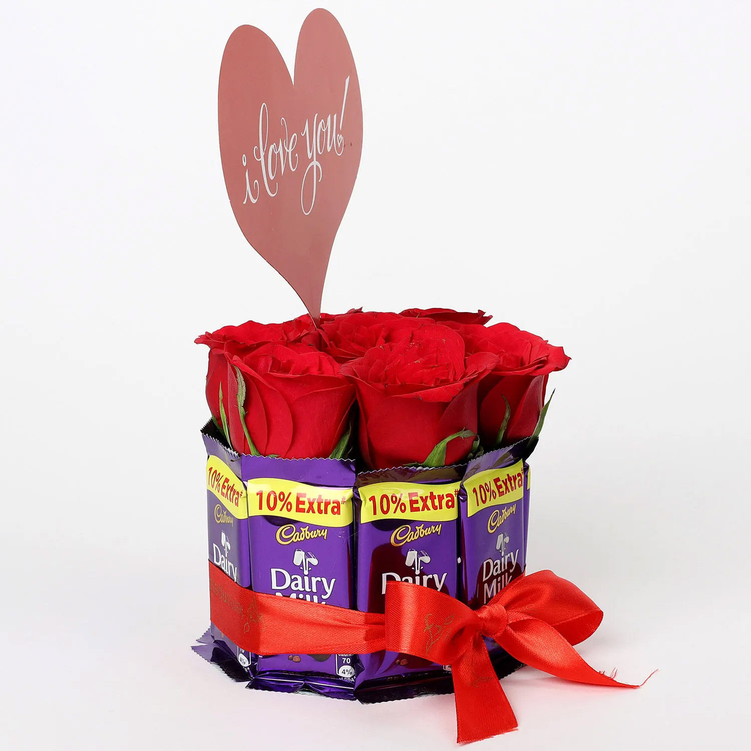 Order Red Roses Dairy Milk Arrangement Online | Same-Day Delivery UAE ...