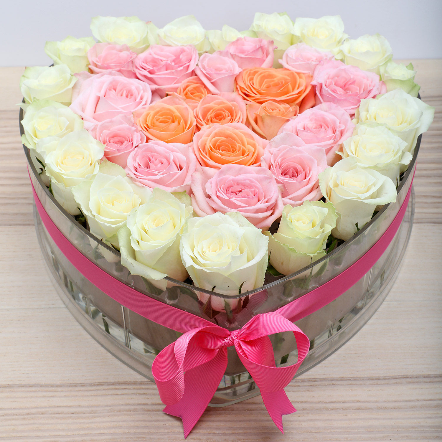 Order Heart Shaped Mixed Roses Arrangement Online | Same-Day Delivery ...