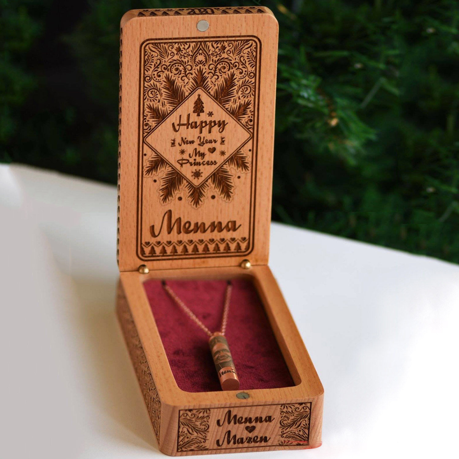 Order Personalised Engraved Brass Keychain And Photo Box Online | Same ...