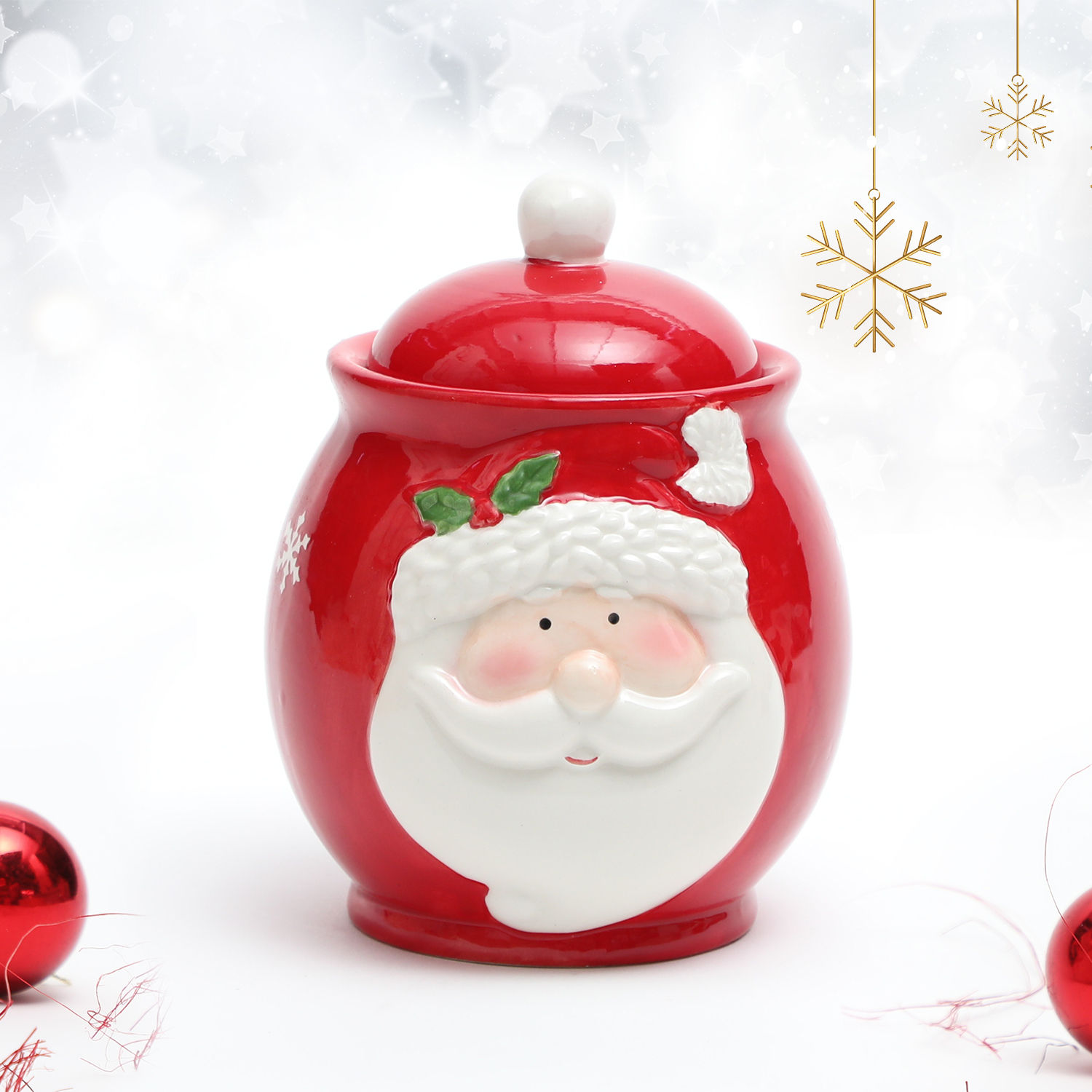 Online Set of 2 Ceramic Santa Pot Gift Delivery in UAE - FNP