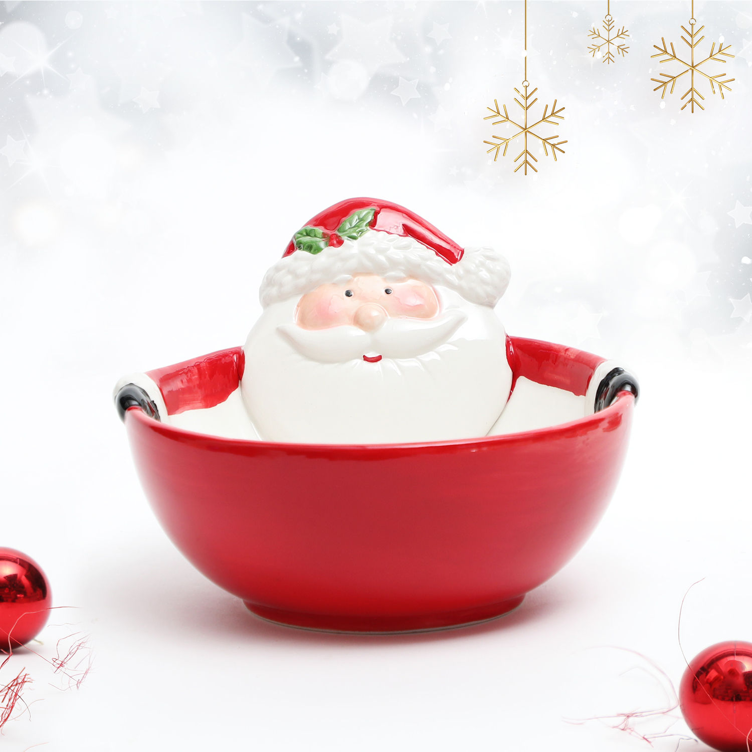 Online Set of 2 Smiling Santa Bowl Gift Delivery in UAE - FNP